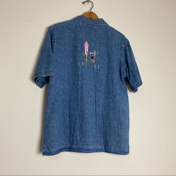 Quacker Factory | Tops | Vintage Quacker Factory Denim Button Down ...